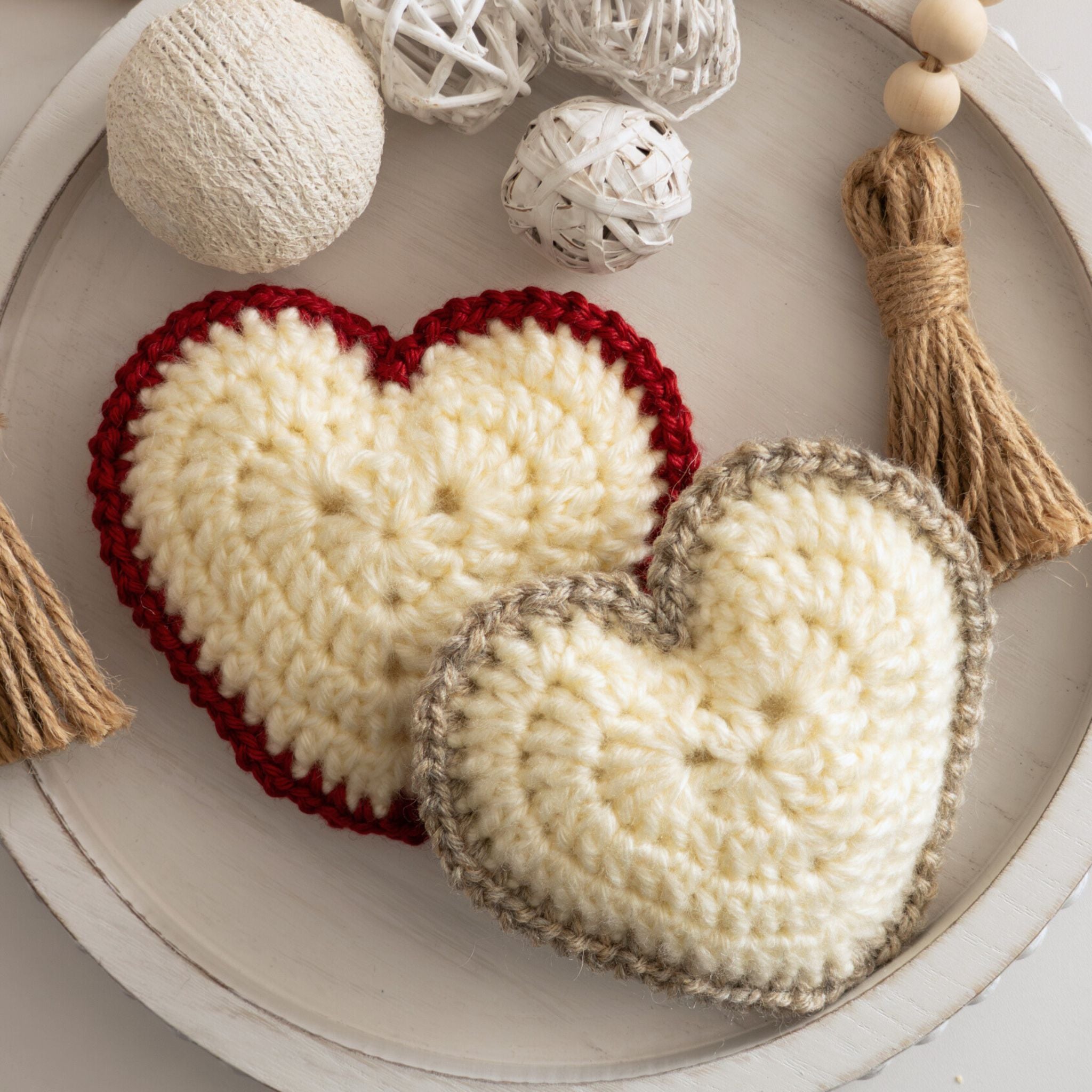 Farmhouse Stuffed Crochet Hearts – B.Hooked