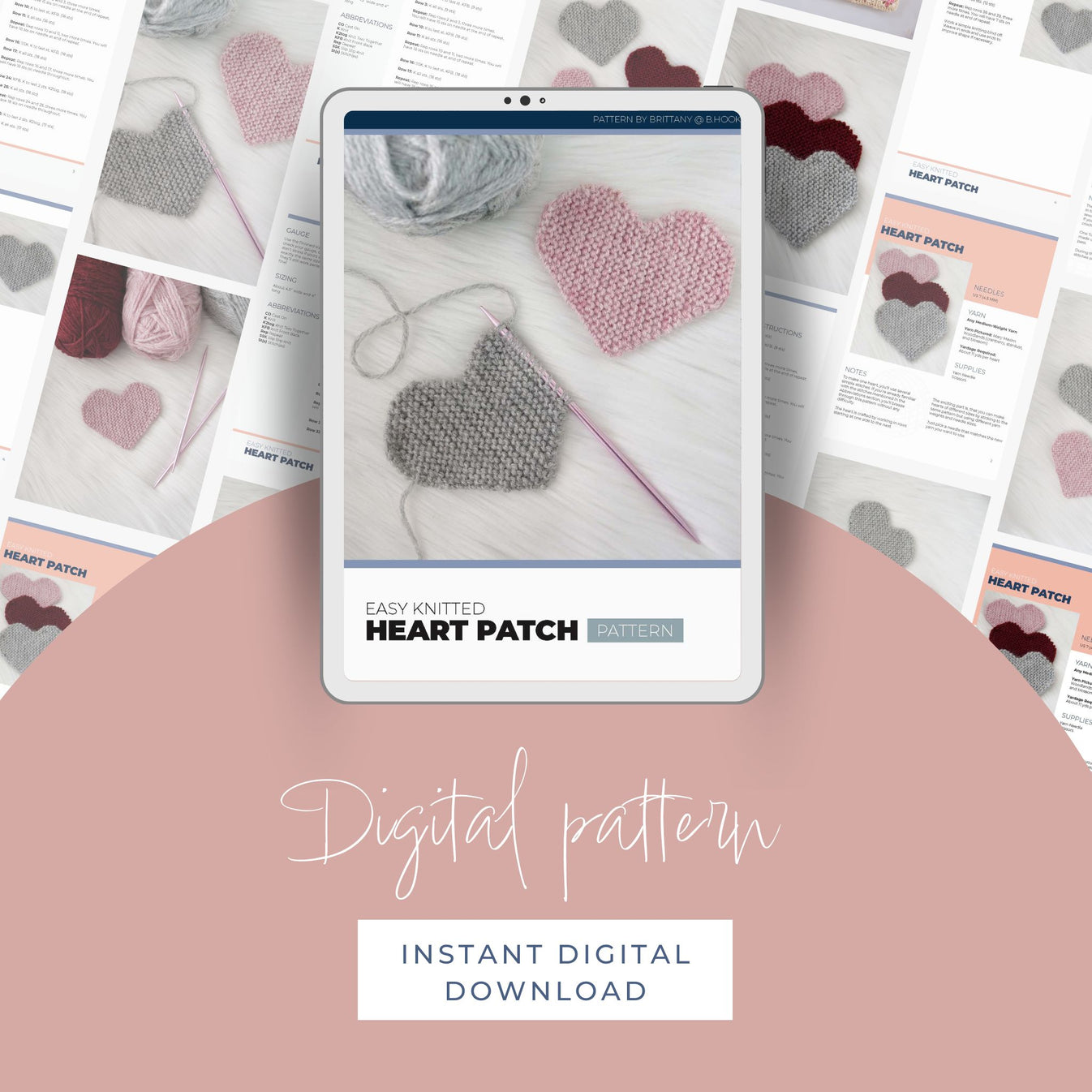 Knitted Heart Patch – B.Hooked